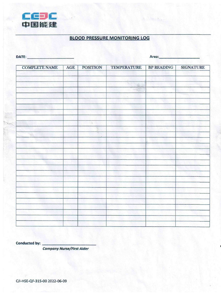 BP Monitoring Log | PDF