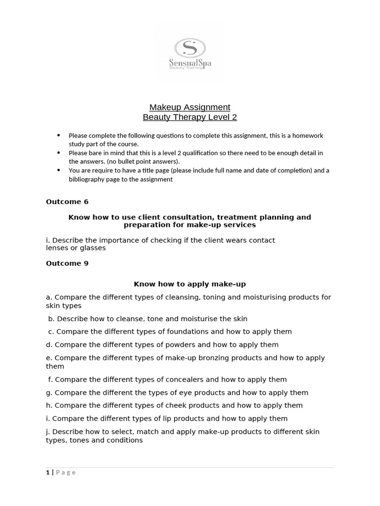 Makeup Assignment 1 | PDF