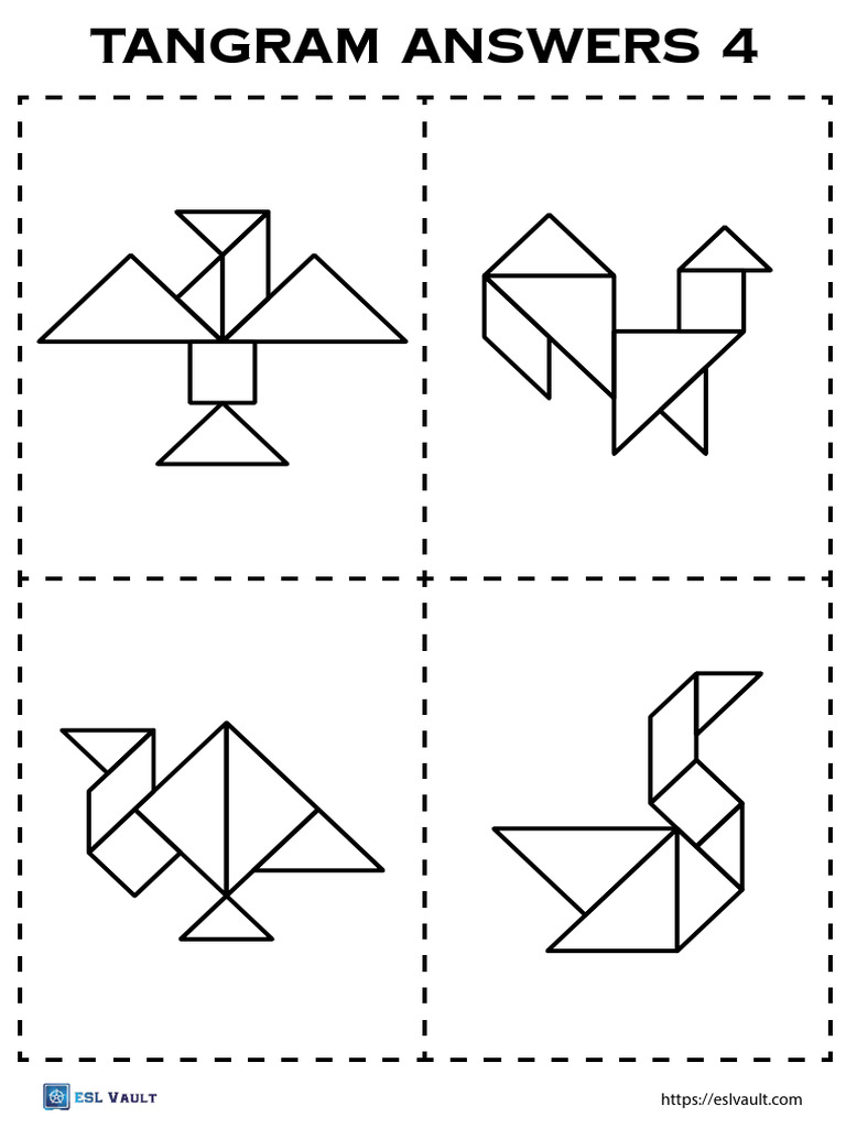 Tangram Puzzles Answers 4 | PDF
