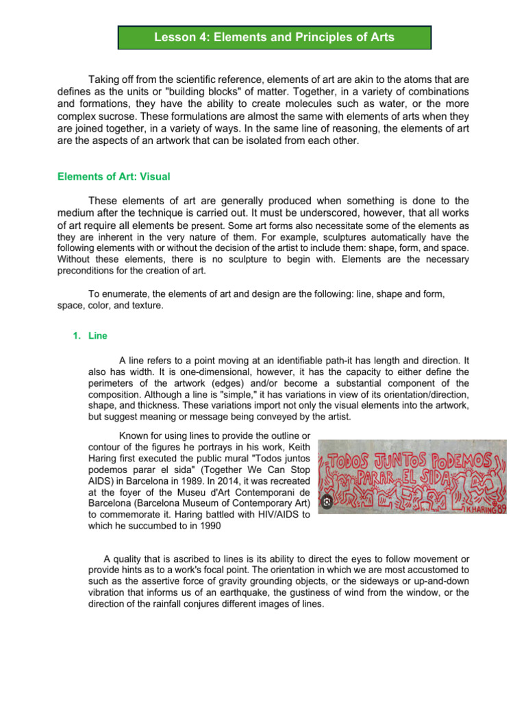 Lesson 4 - Elements and Principles of Art | PDF | Tempo | Color