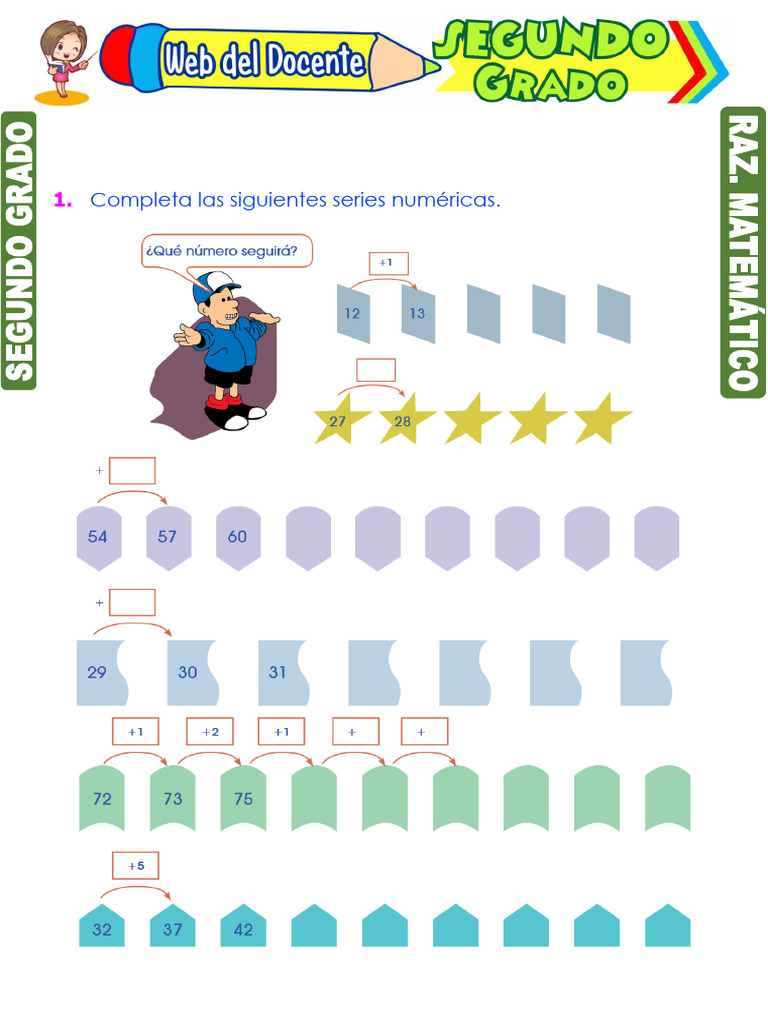 Series de Números para Segundo Grado de Primaria | PDF