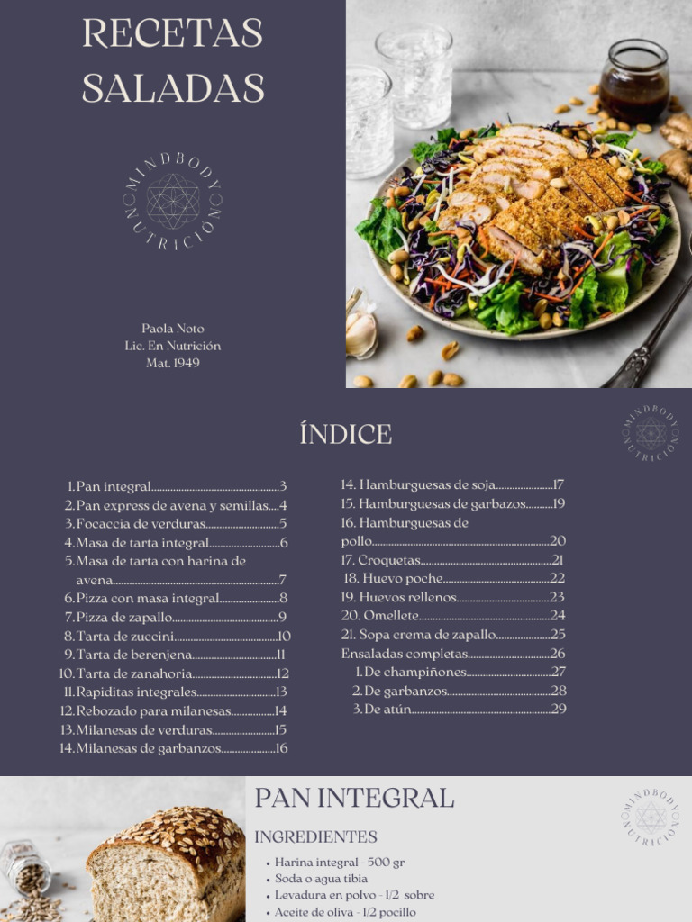 Recetario Salado | PDF | ensalada | Panes