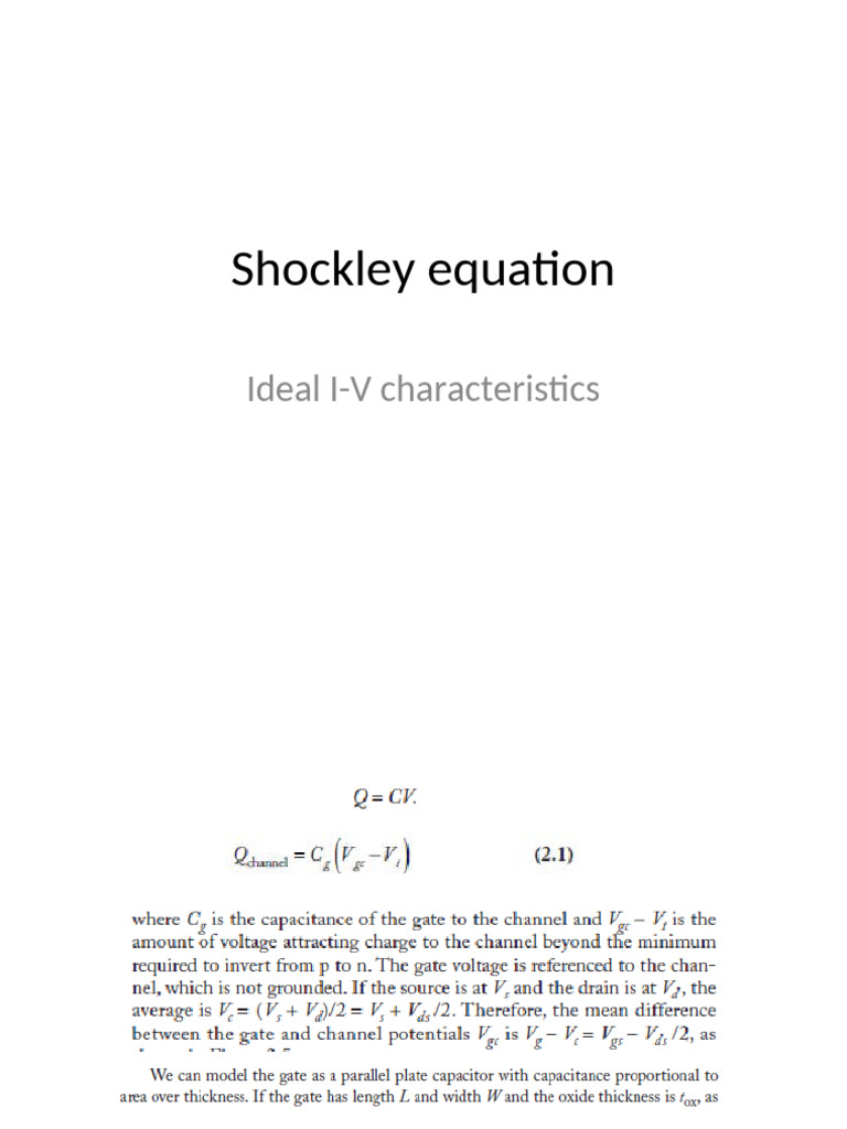 M-1.3 Shockley Equation | PDF