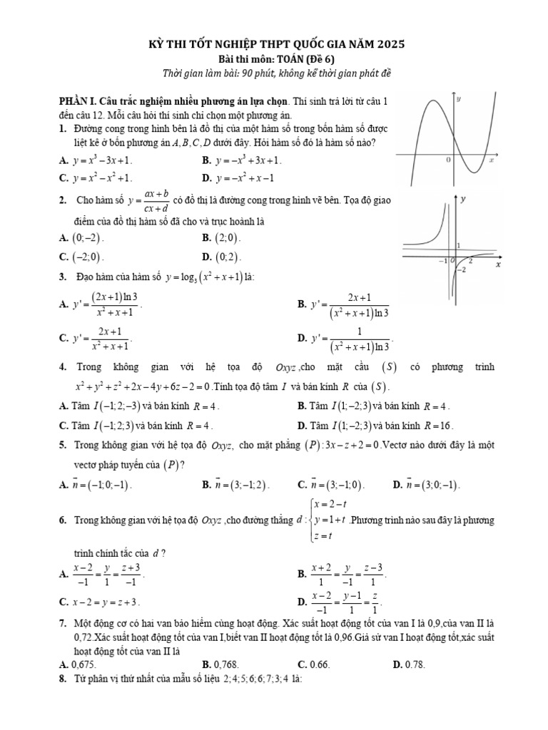 Kỳ Thi Tốt Nghiệp Thpt Quốc Gia Năm 2025: yx x y x x yx x y x x | PDF