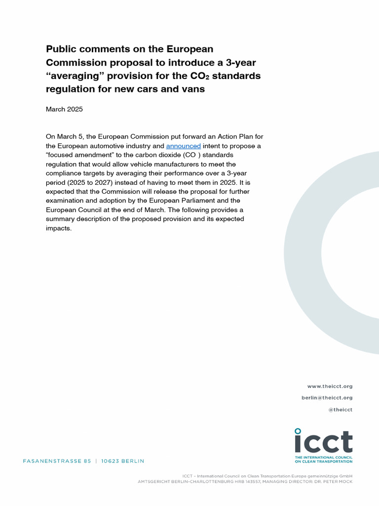 Public Comments On The European Commission Proposal To Introduce A 3 ...