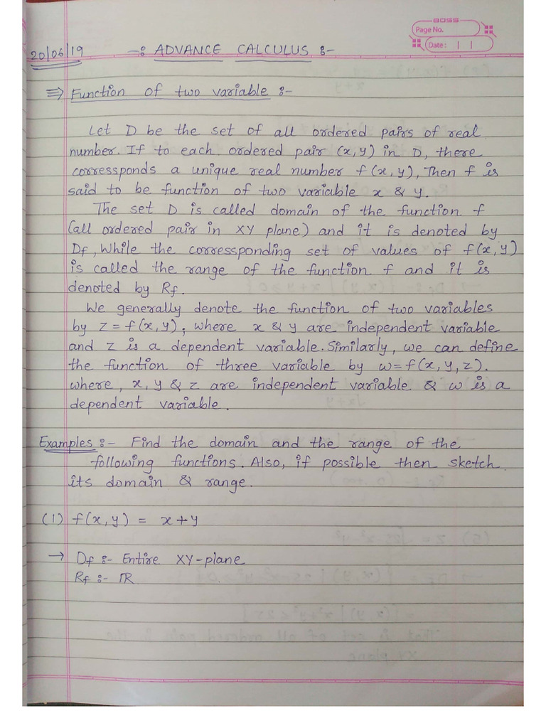 Advanced Calculus 1 | PDF