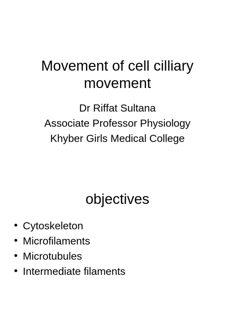 Movement of Cell Cilliary Movement | PDF