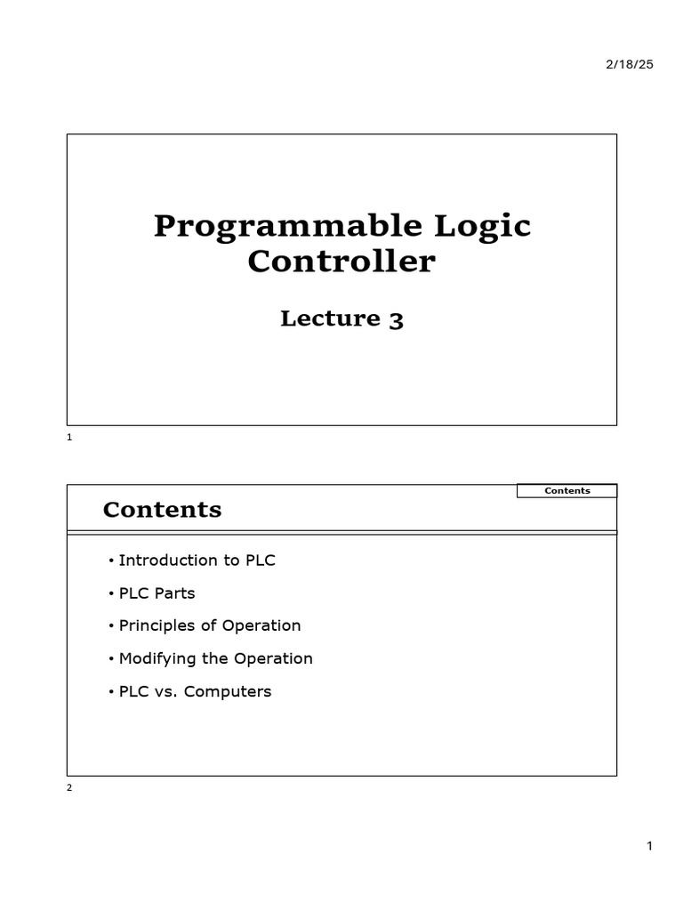 3 Programmable Logic Controllers Introduction Pdf Programmable Logic Controller Electricity