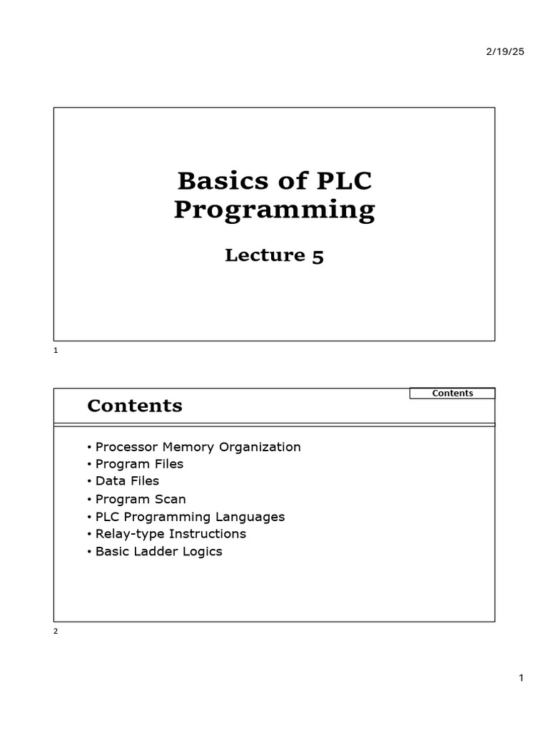 5 Basics of PLC Programming | PDF | Programmable Logic Controller | Relay