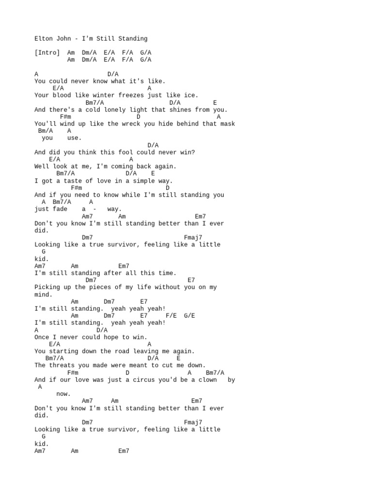 Elton John - I'm Still Standing | PDF