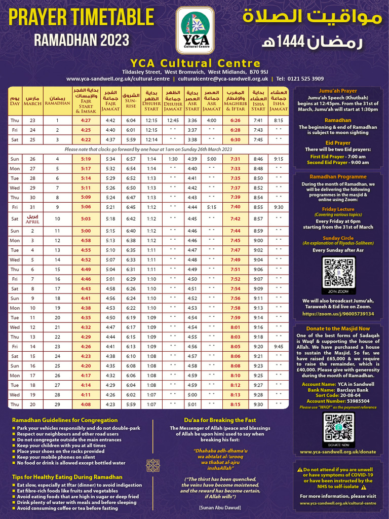 Httpswww.yca-sandwell.org.Ukwp-contentuploads202303YCC Prayer Timetable Ramadhan 2023.PDF | PDF ...