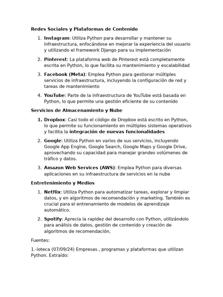 Investigacion Python | PDF | Computación en la nube | Python (lenguaje de programación)