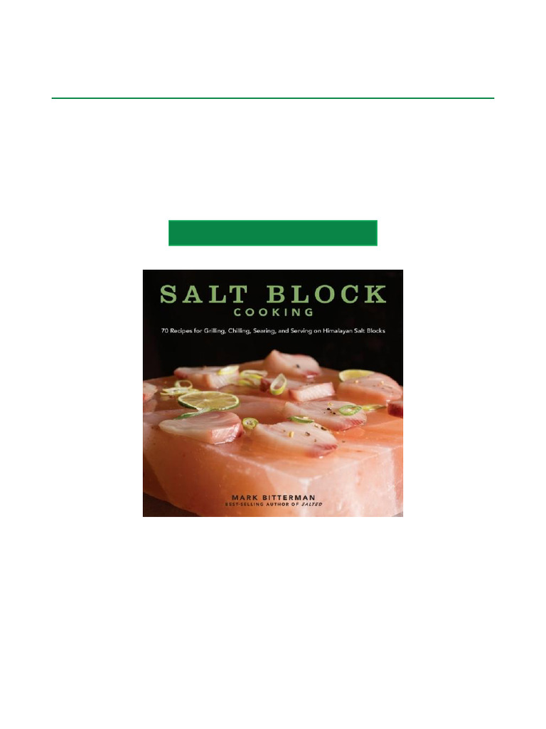 Salt Block Cooking: 70 Recipes | PDF