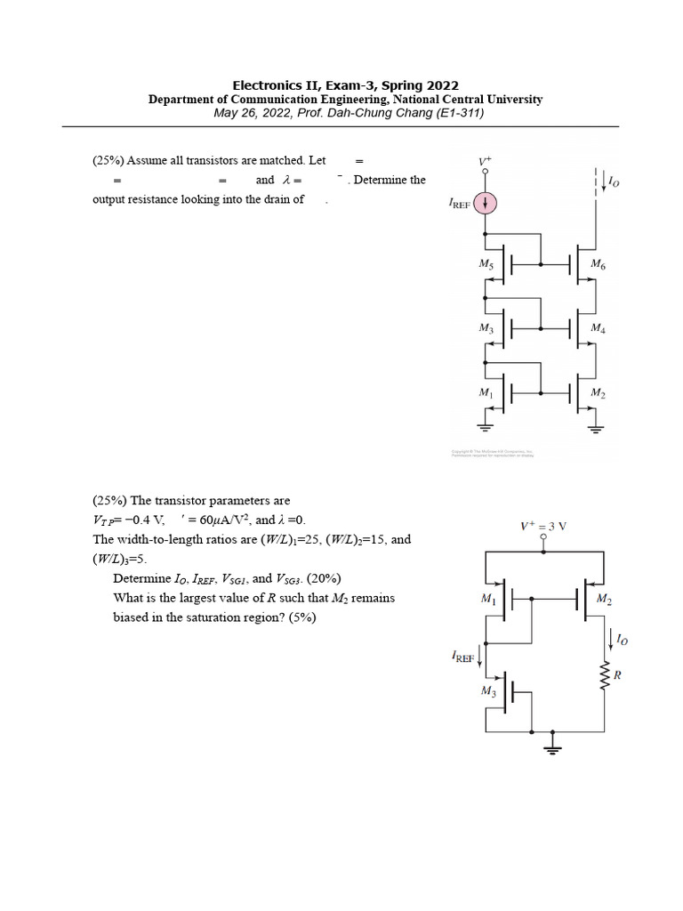 Electronics II 2022 Ex3 | PDF