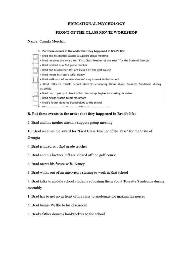 Brad's Journey with Tourette Syndrome | PDF | Psychology | Social ...