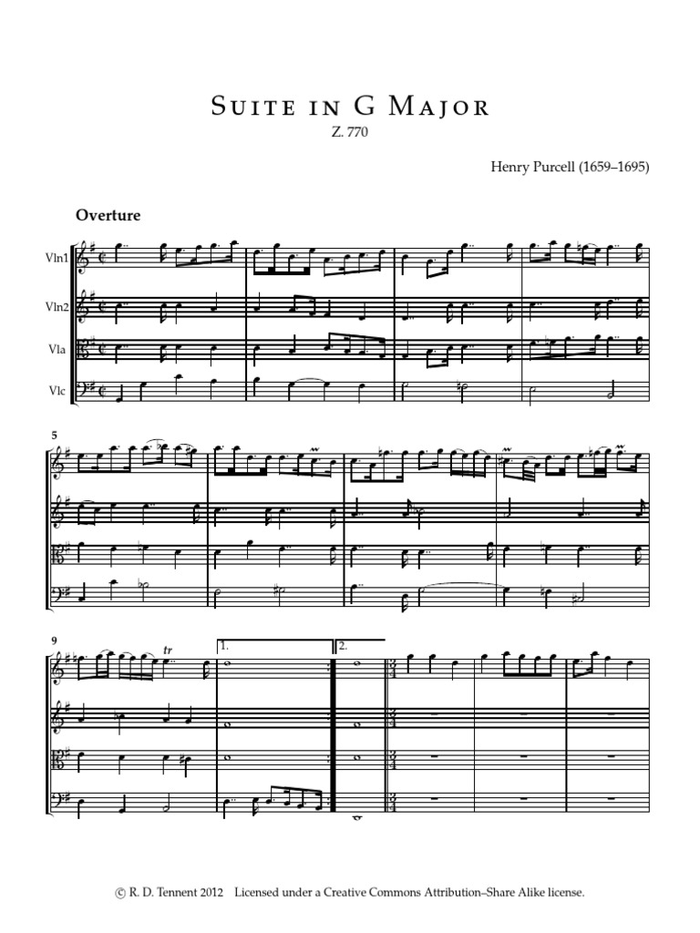 Purcel Suite in C | PDF