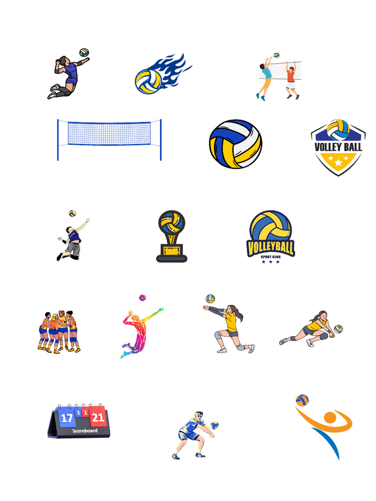 White and Blue Playful Volleyball Infographic (Document (A4) ) | PDF