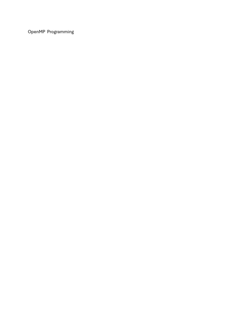 OpenMP Programming | PDF OpenMP Programming | PDF