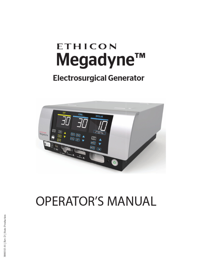 3000315-01 Rev D IFU, Ethicon Megadyne ESU | PDF