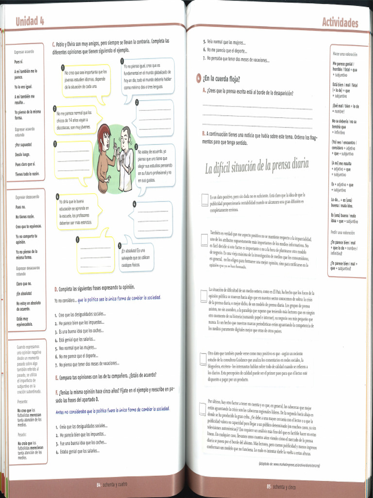 Claves Dele B2 U4 Opiniones | PDF