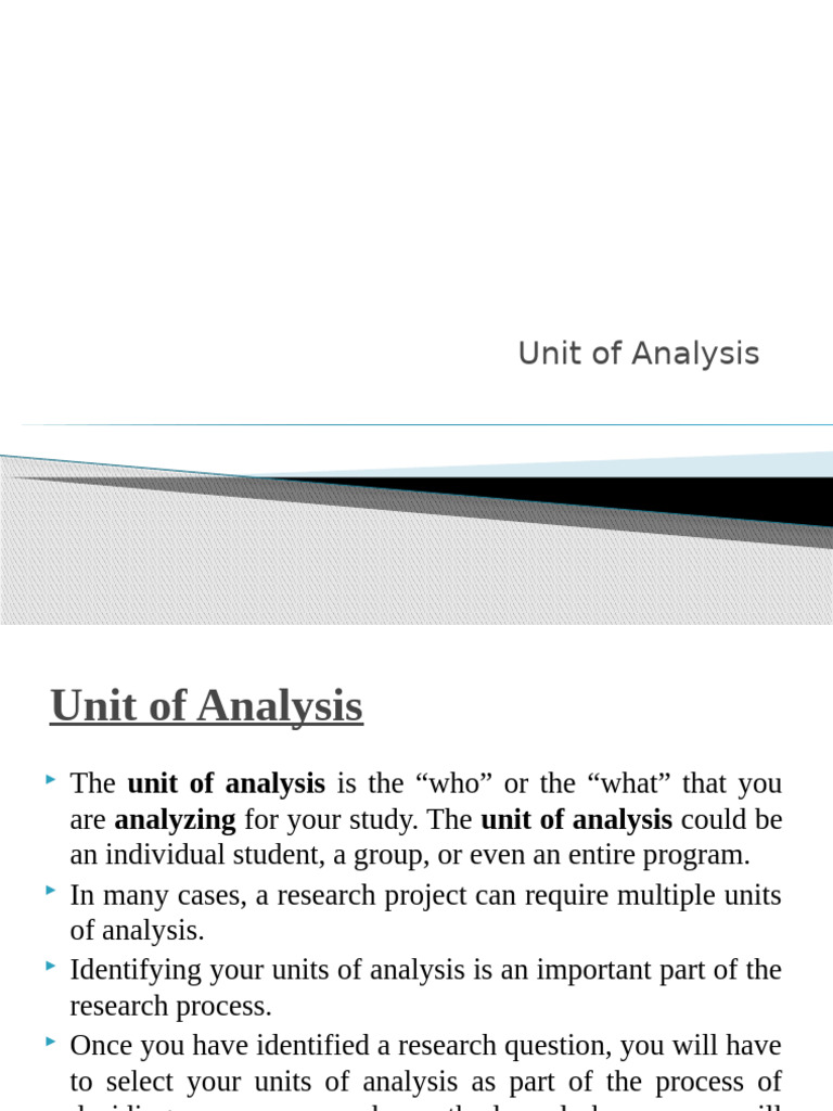 Unit of Analysis (Modified) | PDF | Hypothesis | Science