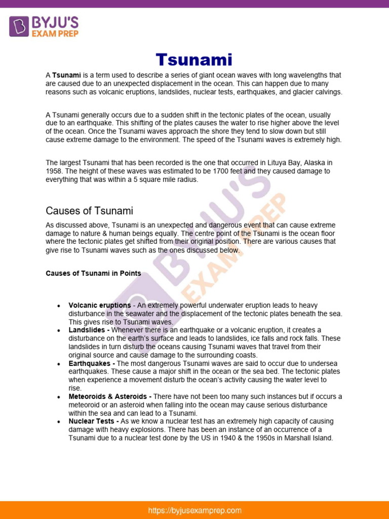 tsunami_upsc_notes_29 | PDF | Tsunami | Oceans
