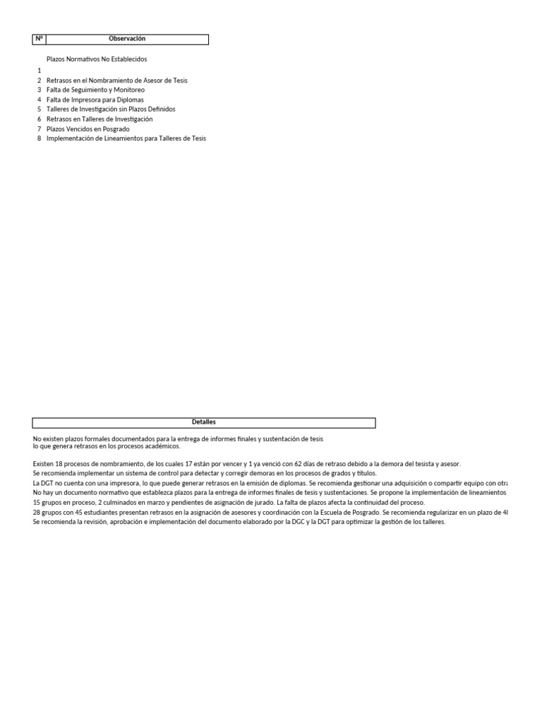 Observaciones DGC | PDF