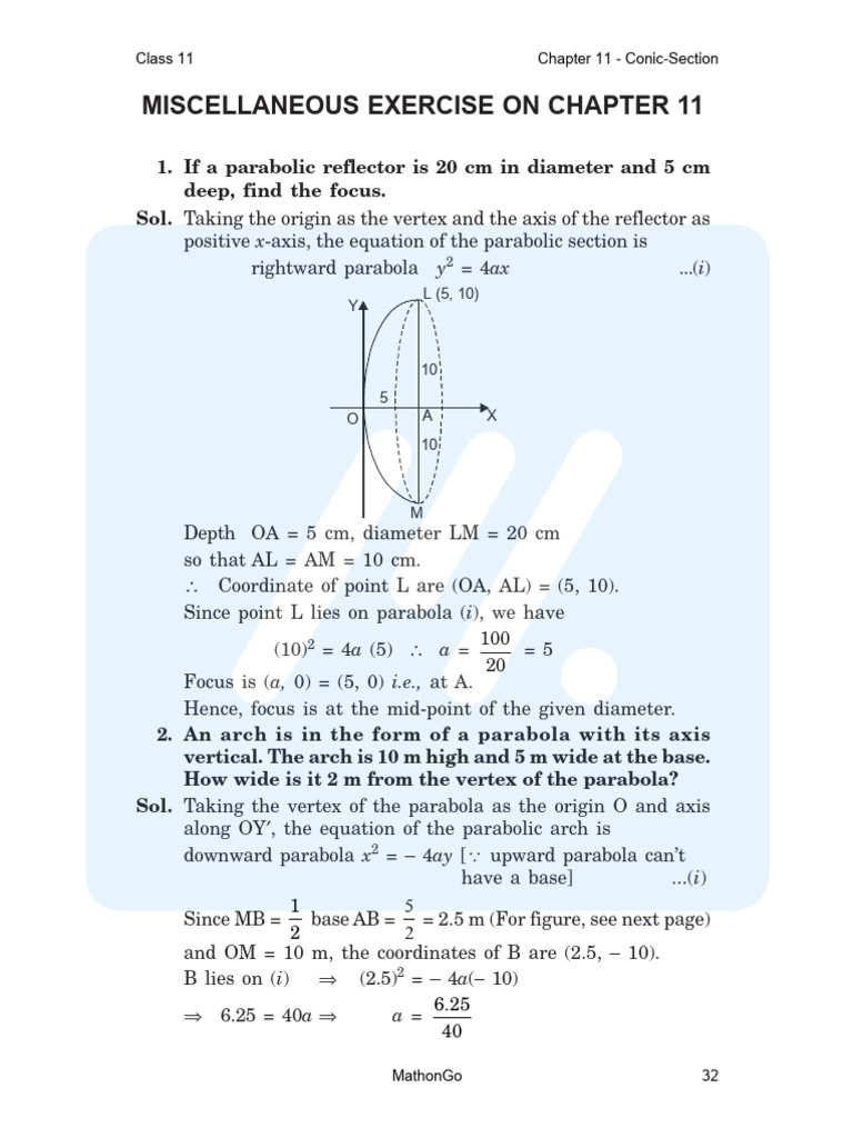 Conic Section Miscellaneous | PDF | Ellipse | Euclidean Plane Geometry