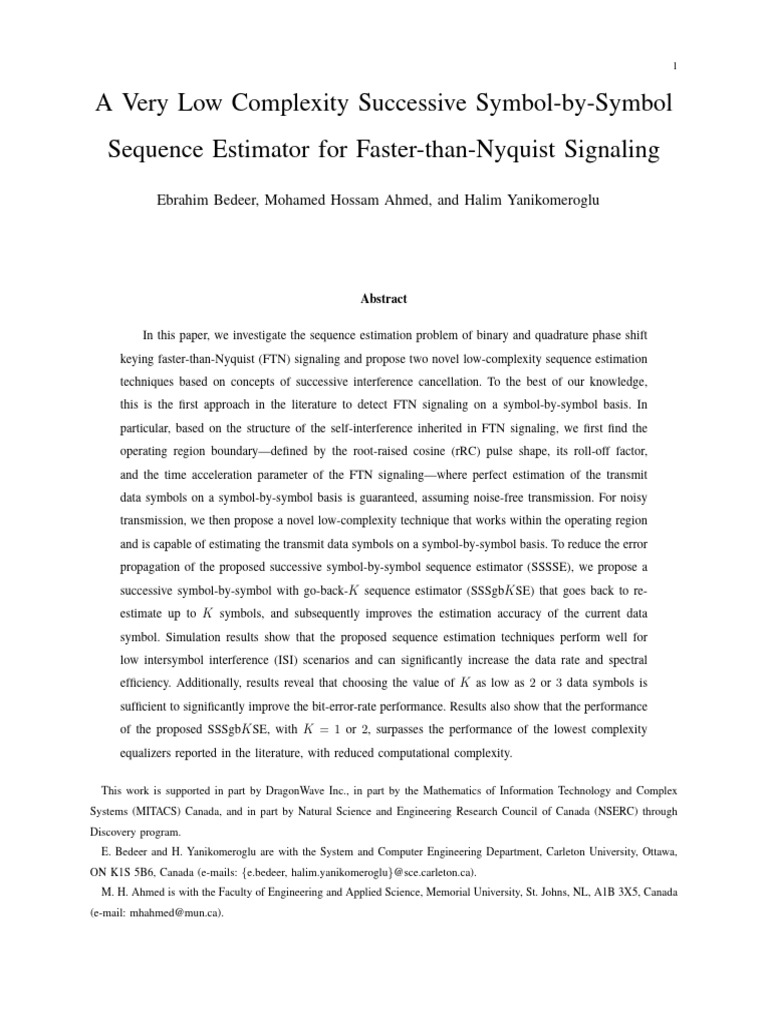 A Very Low Complexity Successive Symbol-by-Symbol | PDF | Telecommunications ...
