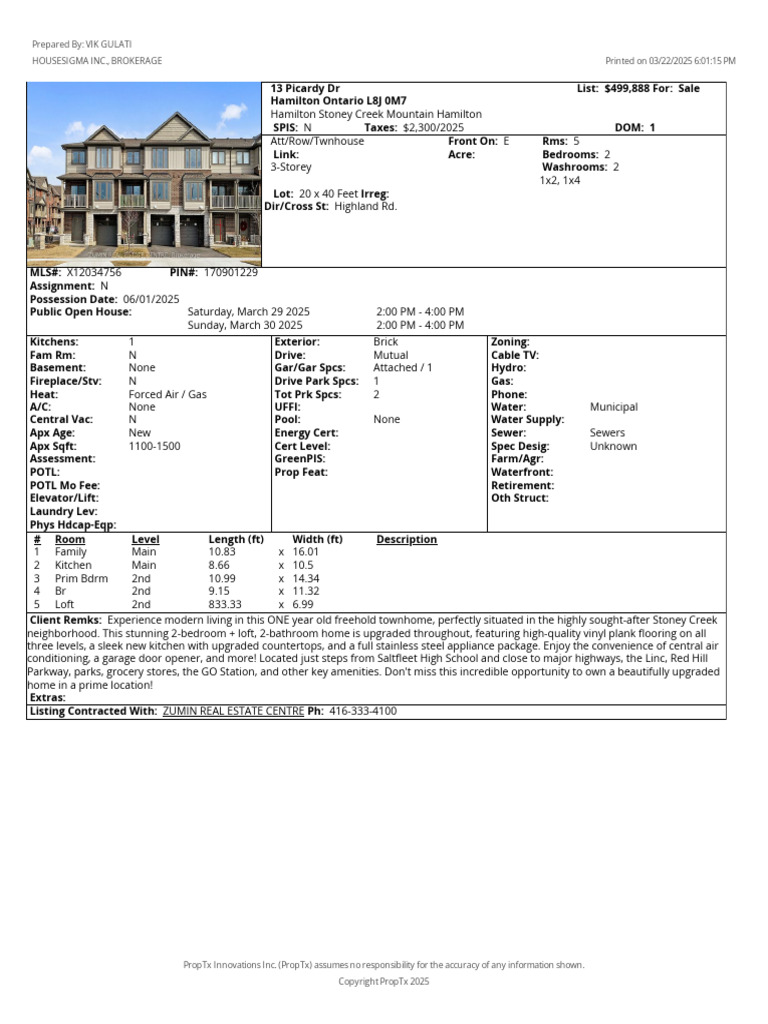 Modern 2-Bed Townhome in Stoney Creek | PDF | Home