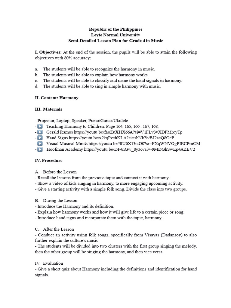 Semi-Detailed Lesson Plan | PDF