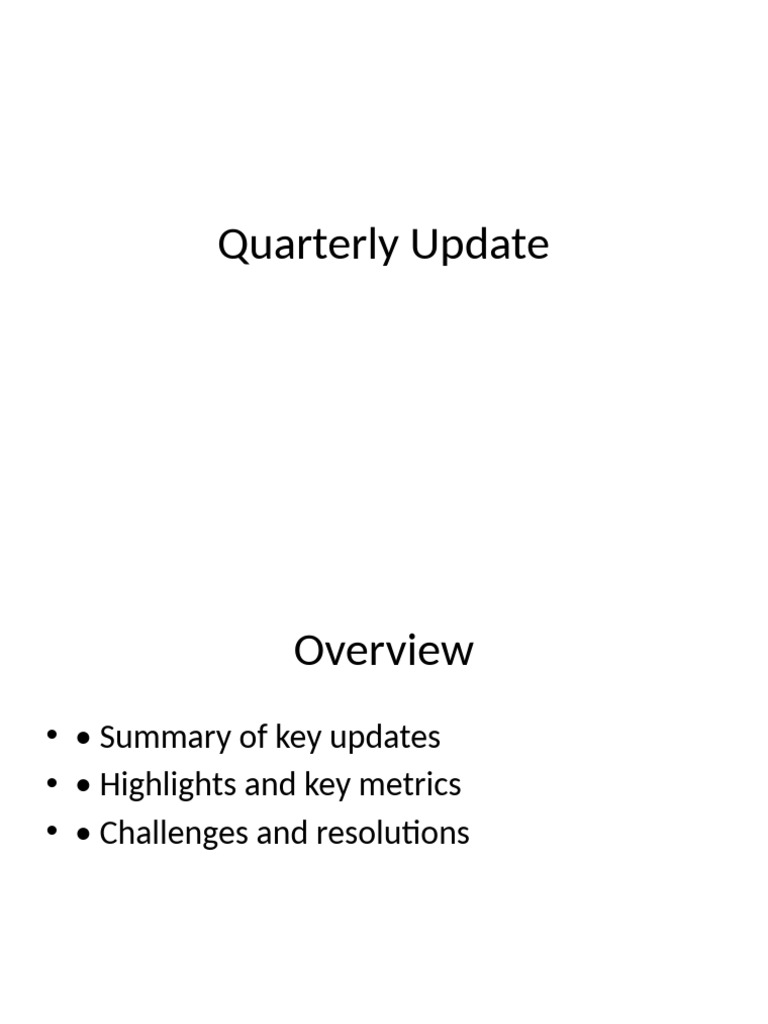 Quarterly Update Template | PDF