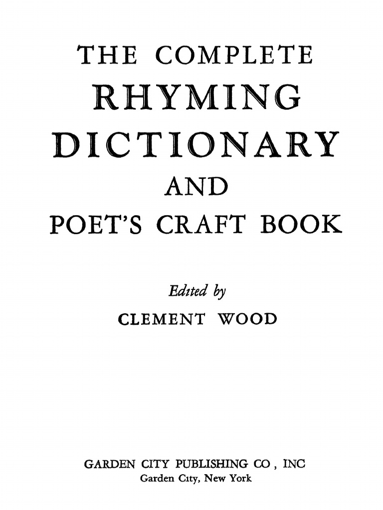 Rhyming Dictionary | PDF