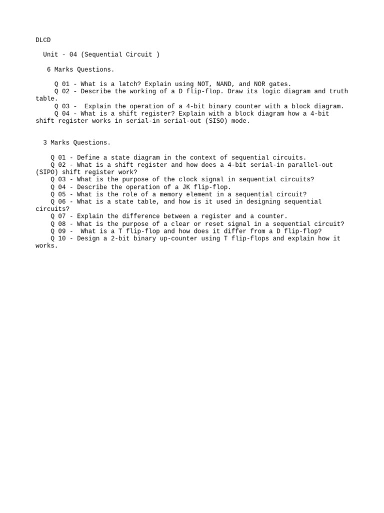 DLCD Unit - 04 Assingment | PDF