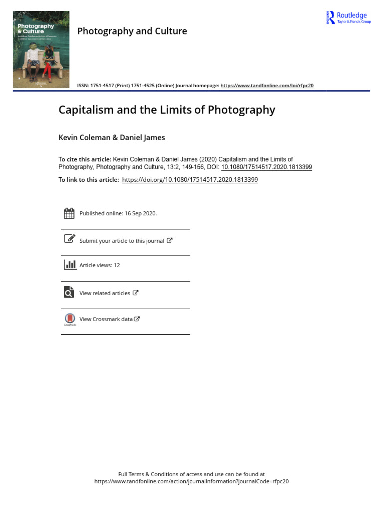 Capitalism and The Limits of Photography | PDF | Image | Capitalism