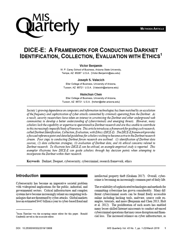 Benjamin - Et Al - 2019 - Darknet Identification Collection and ...