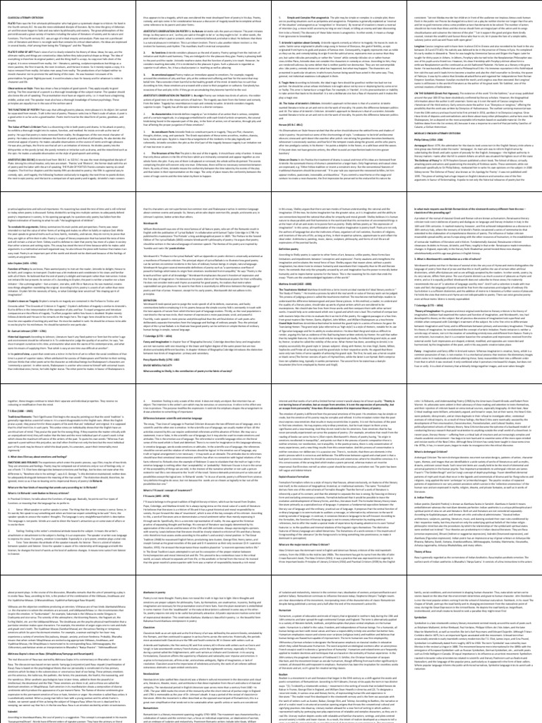 Classical Literary Criticism | PDF | Poetry | Aristotle