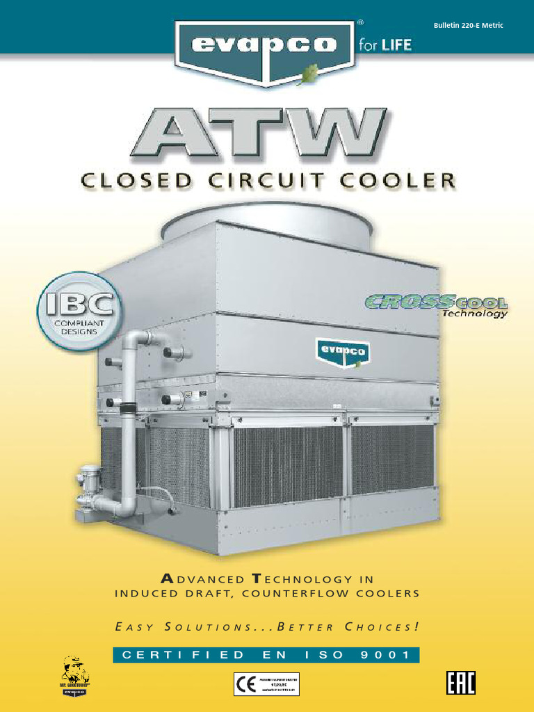 Evapco ATW Bulletin 220-E - 0618 | PDF | Lubricant | Building Automation