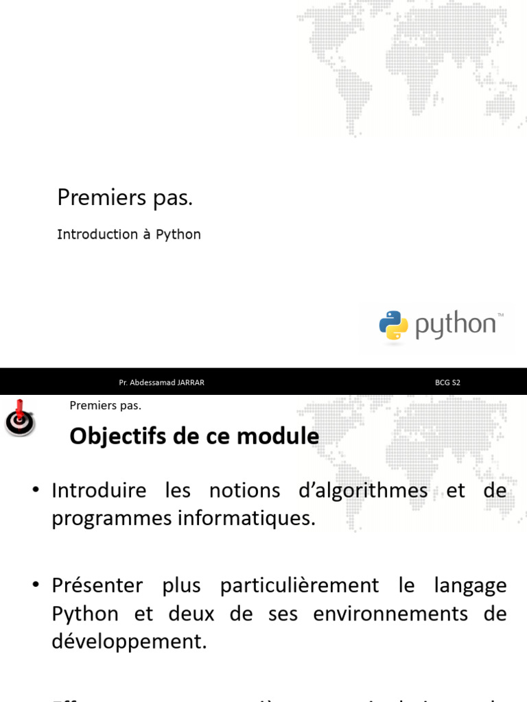 Cours 1 2 | PDF | Variable (informatique) | Python (Langage de programmation)