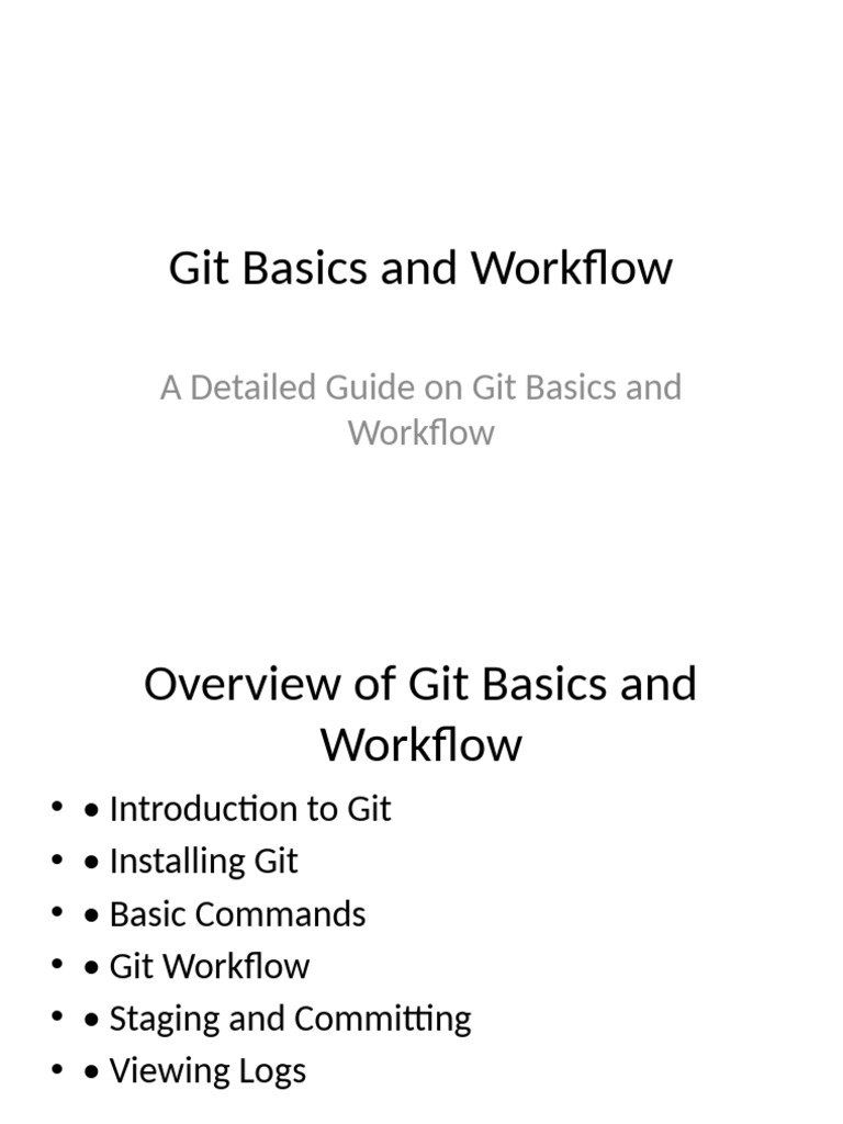 Git Basics and Workflow | PDF