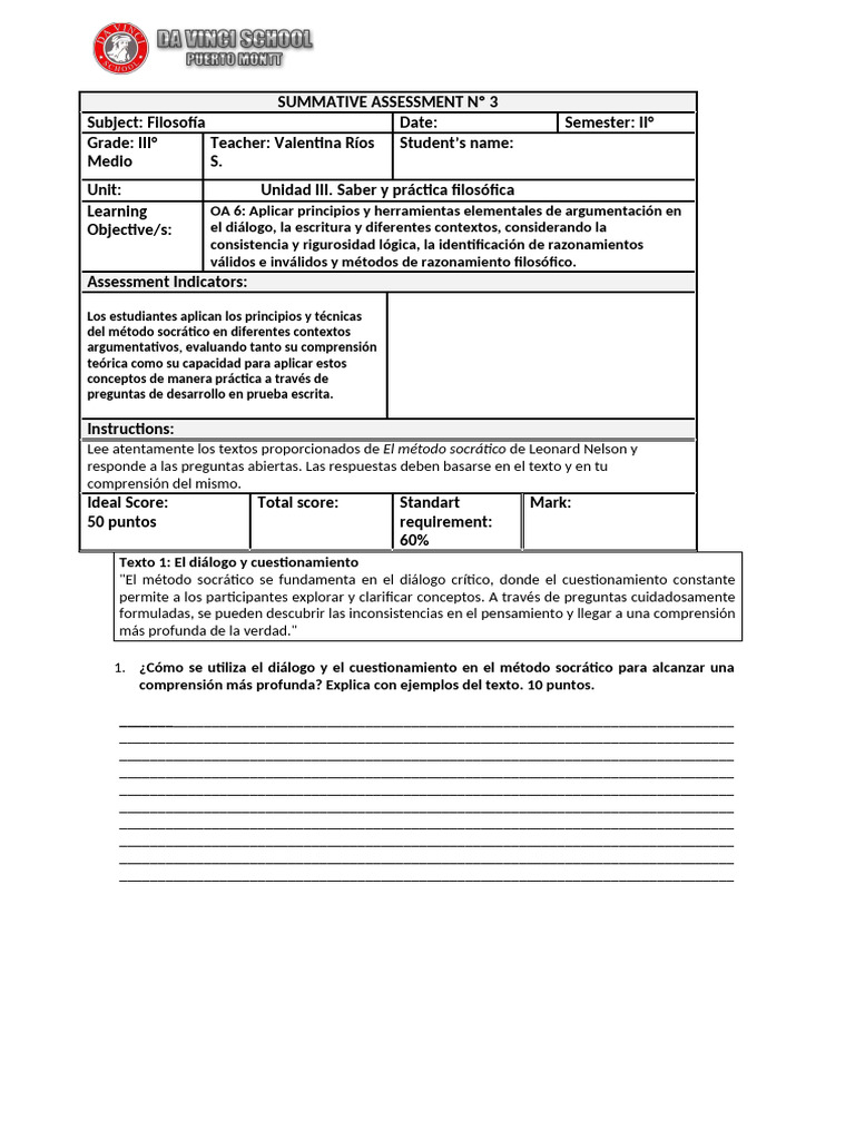 Evaluación del Método Socrático en Filosofía | PDF | Ciencia cognitiva ...