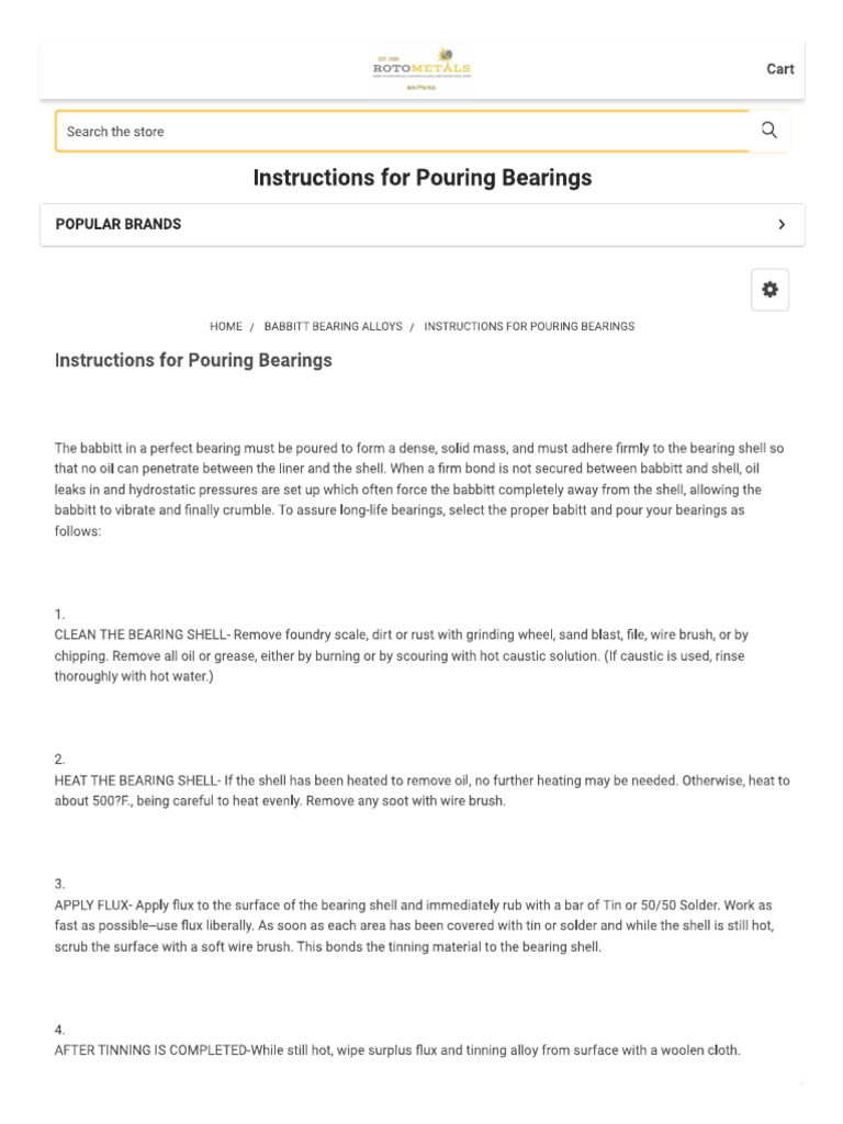 Babbitt Bearing Instructions | PDF