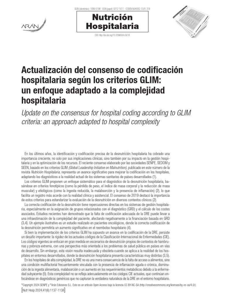 Actualización GLIM | PDF | Hospital | Cuidado de la salud