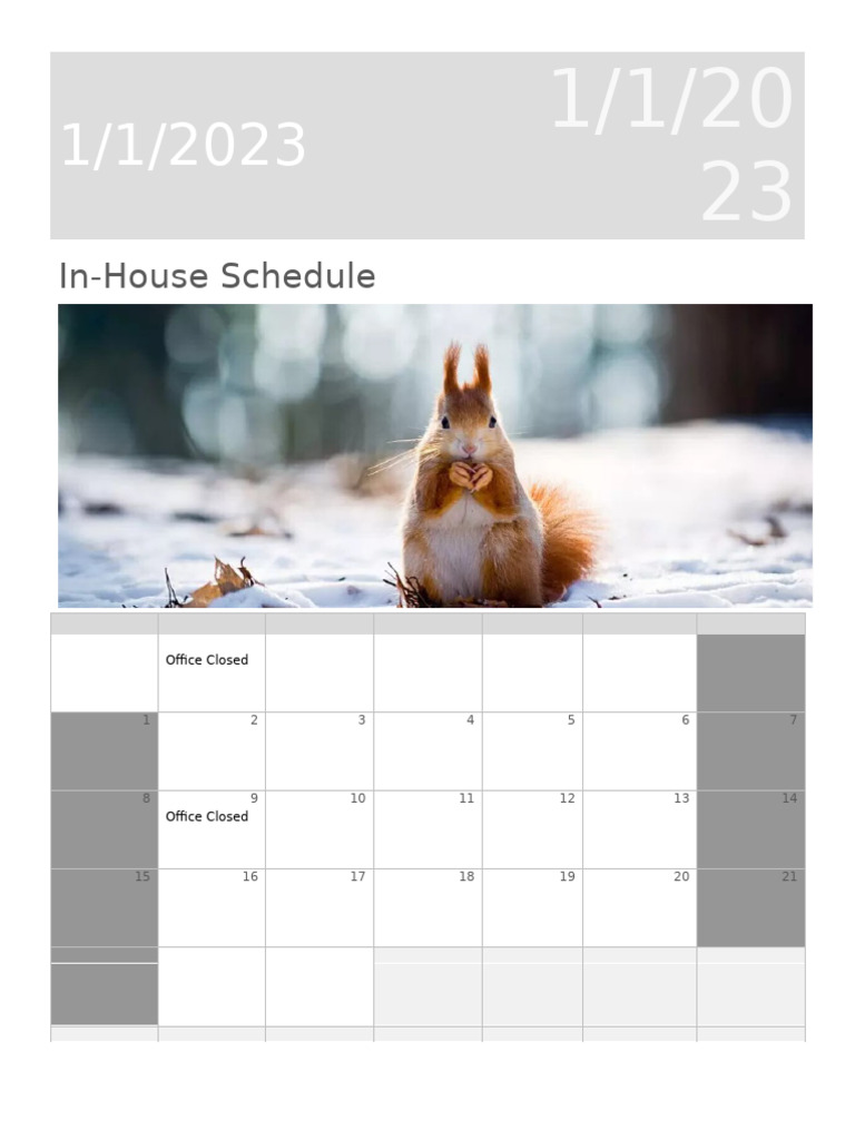 January 2023 Scheduling Guidelines | PDF