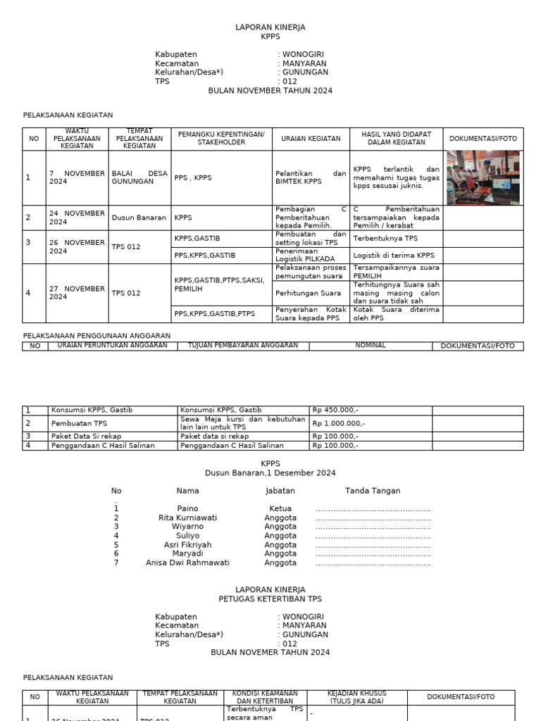 Laporan TPS 0012 | PDF