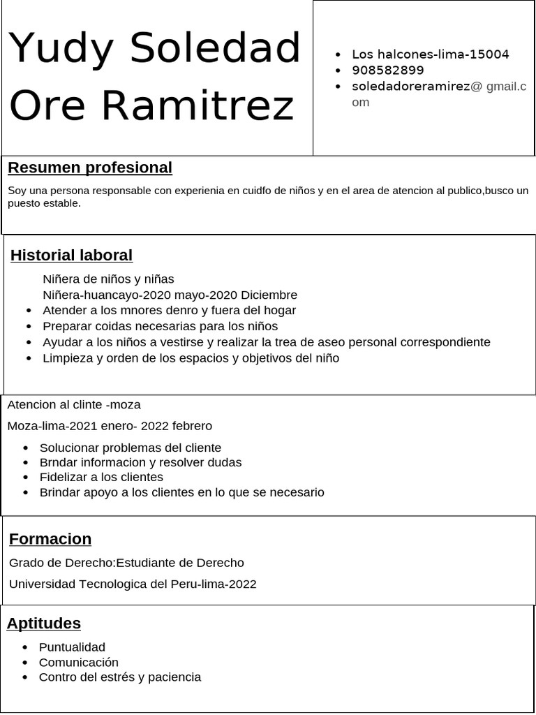 CV Soledad Yudy | PDF
