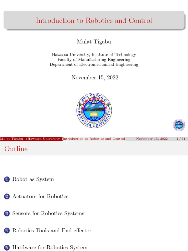 Ch_1_Introduction to Robotics and Control_2 (1) | PDF | Electric Motor | Actuator