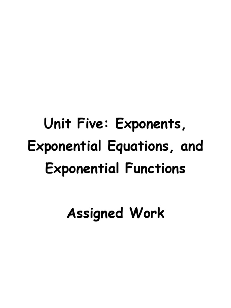 Unit Five Exponents and Exponential Functions Space | PDF | Caffeine ...