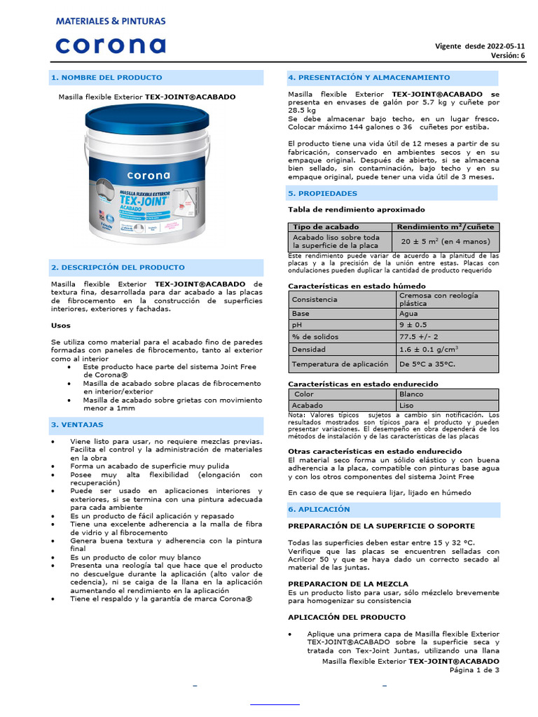 FT 407413111 407413171 Tex Joint Acabado | PDF | Pintar | Ingeniería de ...