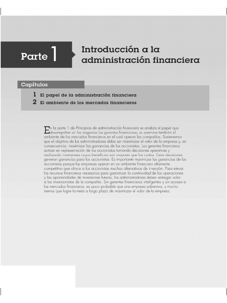Gitman y Zutter - Cap 1 | PDF